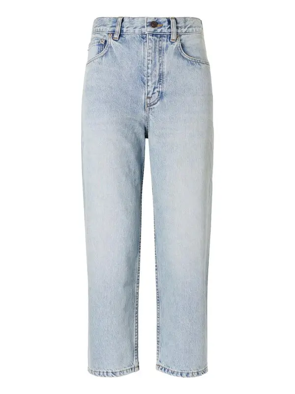 Balenciaga Jackie Mid-rise Straight-leg Capri Jeans - Blue