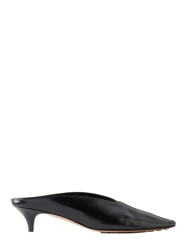Bottega Veneta Vesta Leather Mules - Black