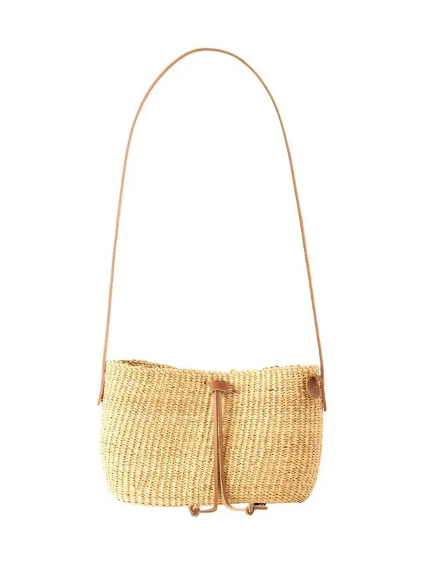 Muuñ Nina Raffia Shoulder Bag - Neutrals