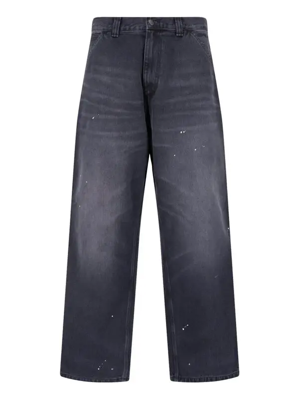 Carhartt Work In Progress Wide Leg Jeans With Single Knee Detailing - Black