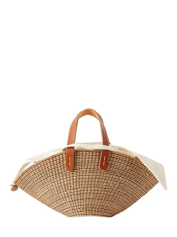 Muuñ Sophia Mini Raffia Tote - Brown