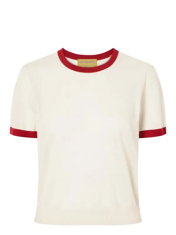 Guest In Residence Airy Ringer Cashmere T-shirt - Neutrals
