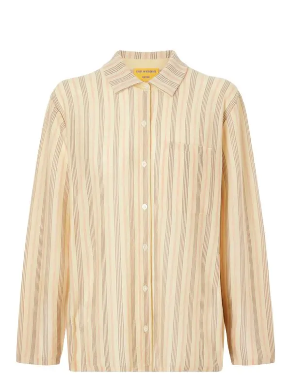 Guest In Residence Showtime Striped Cashmere Shirt - Yellow