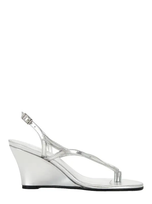 Gimaguas Metallic Wedge Sandal - Silver