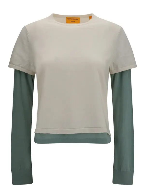 Guest In Residence Layered Long Sleeve Sweater - Cream