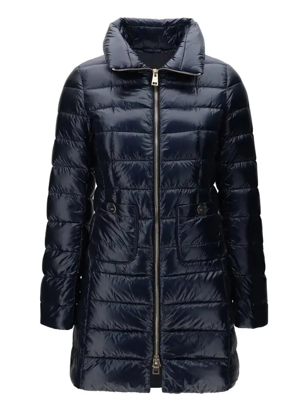 Herno Maria Quilted Down Jacket With High Collar - Blue