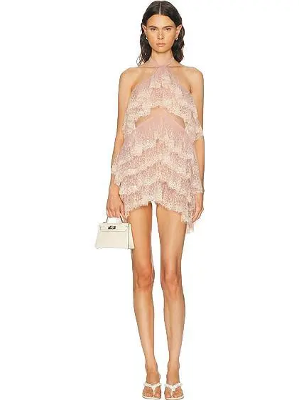 AKNVAS Angelica Sequin Mesh Dress - Nude