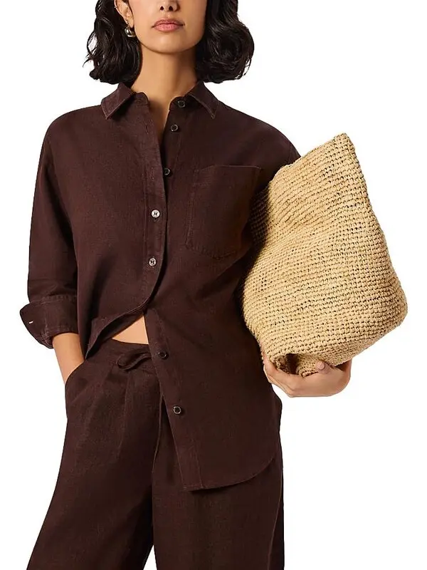 Whistles Linen Shirt - Brown