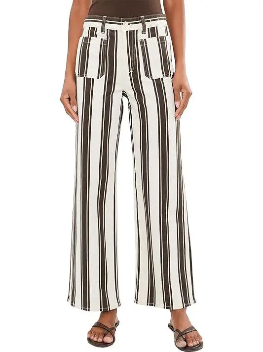 Madewell The Emmy Wide Leg Pants Stripe - Brown