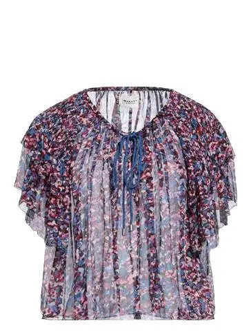 MARANT ETOILE Multicolor Ruffled Viscose Top - Red