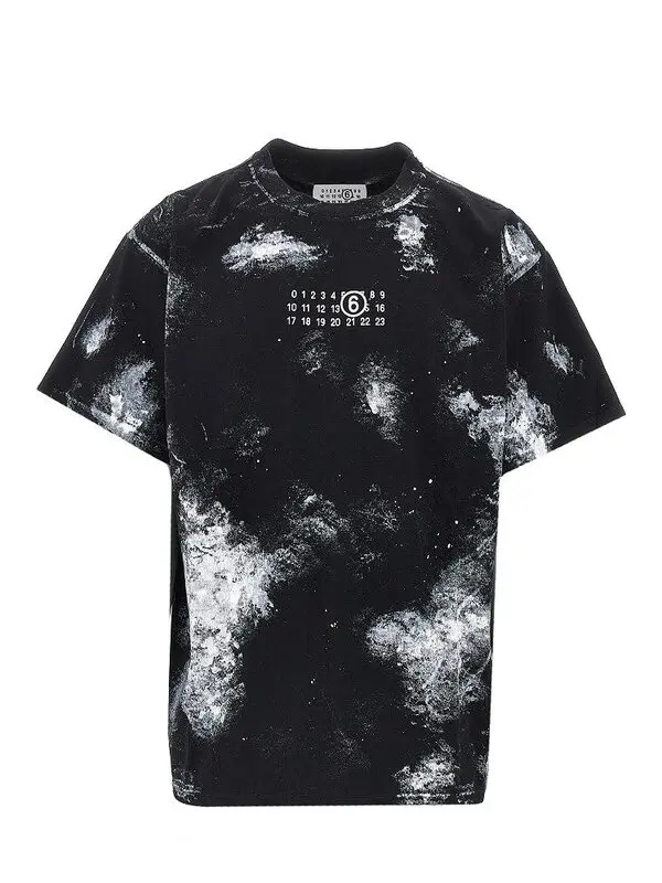 MAISON MARGIELA Paint Pot And Logo Print T-hirt - Black
