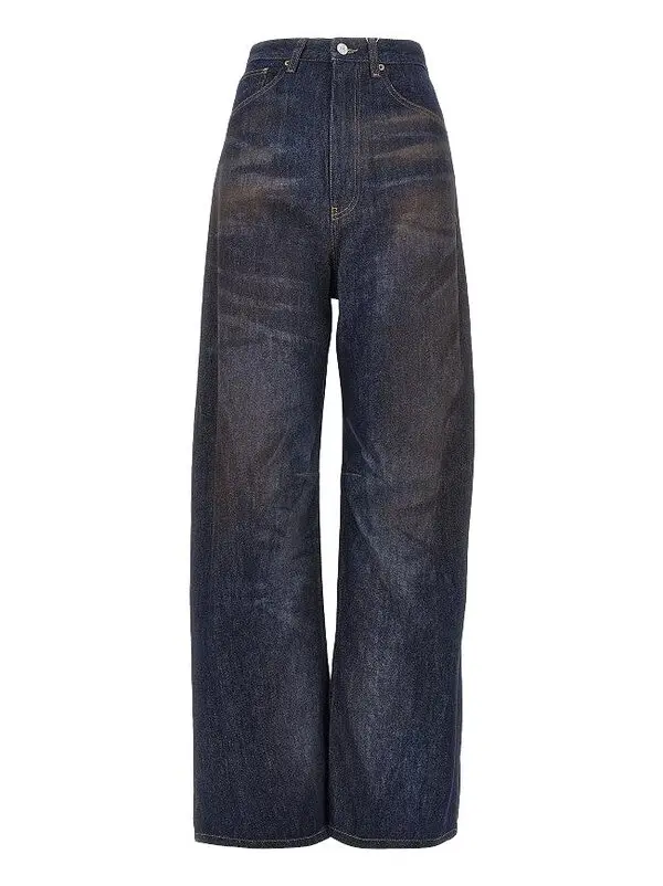 MAISON MARGIELA High-rise Wide-leg Jeans With Distressed Effect - Blue
