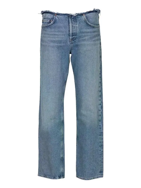 AGOLDE Frayed Waistband Jeans - Blue