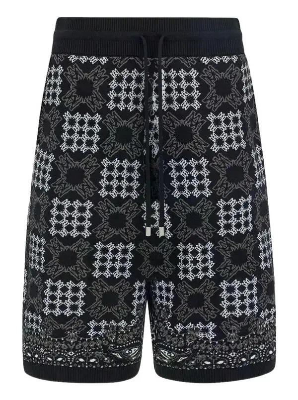 Amiri Checker Track Shorts - Black