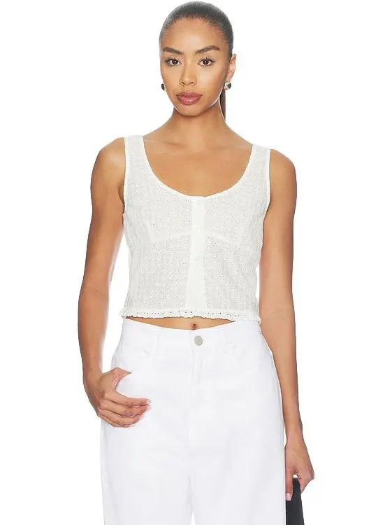 Good American The Eyelet Top - White