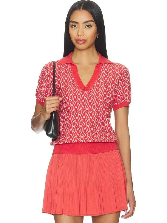 Varley Ezrella Knit Top - Red