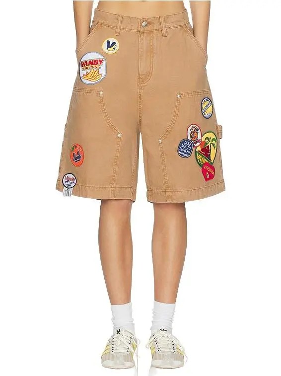VANDYTHEPINK Patched Canvas Shorts - Brown