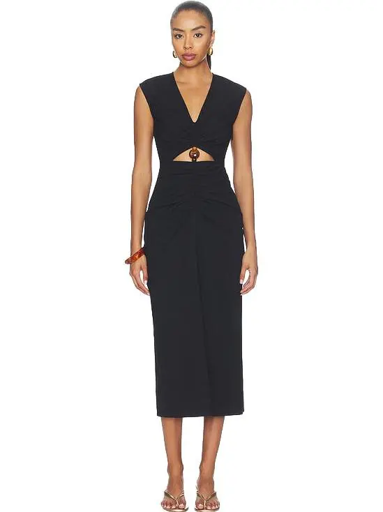 Veronica Beard Marisabel Midi Dress With Cut-out Detailing - Black