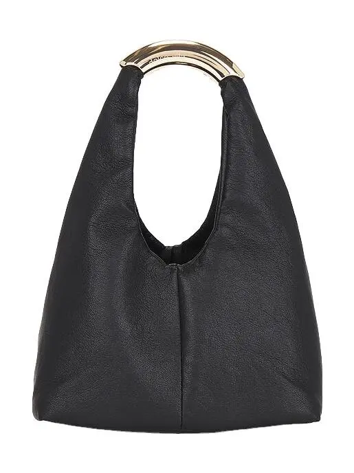 Dolce Vita Evelisse Shoulder Bag With Gold Tone Hoop Handle - Black