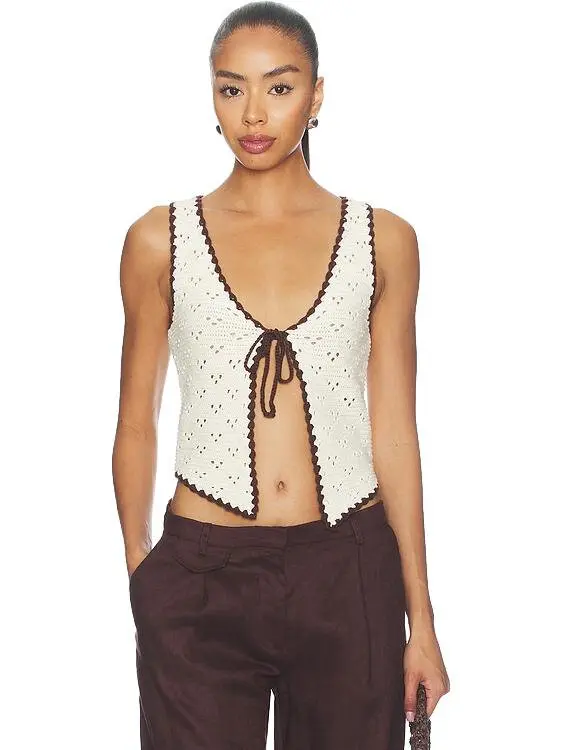 Majorelle Nadyne Tie Front Top - Ivory