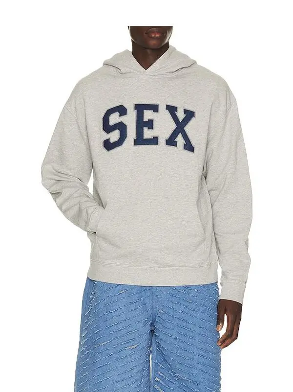 CARNE BOLLENTE Sex" Graphic Hoodie - Grey