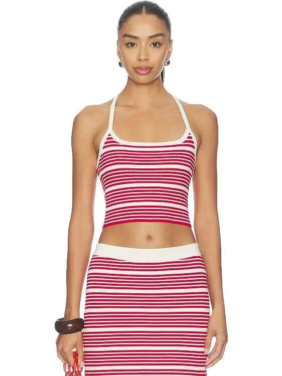 L*Space Positano Halterneck Knit Top - Red