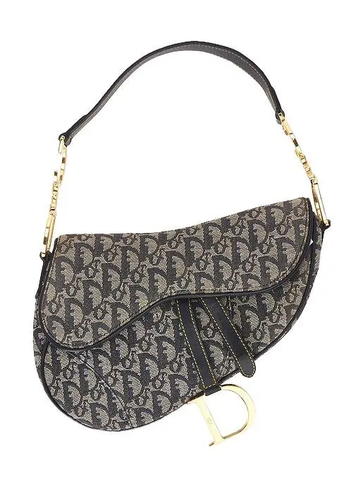 FWRD RENEW Dior Trotter Oblique Saddle Bag - Blue