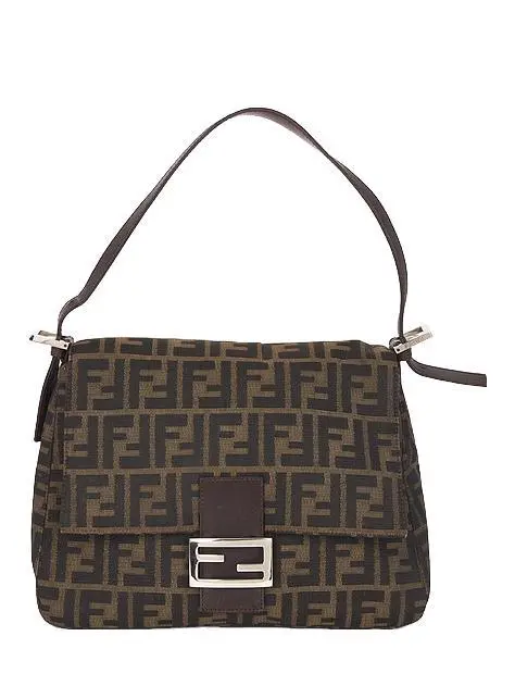 FWRD RENEW Fendi Zucca Mama Forever Baguette Shoulder Bag - Brown