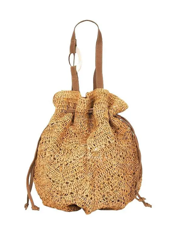 FLORABELLA Antilles Crochet Raffia And Leather Tote Bag - Tan