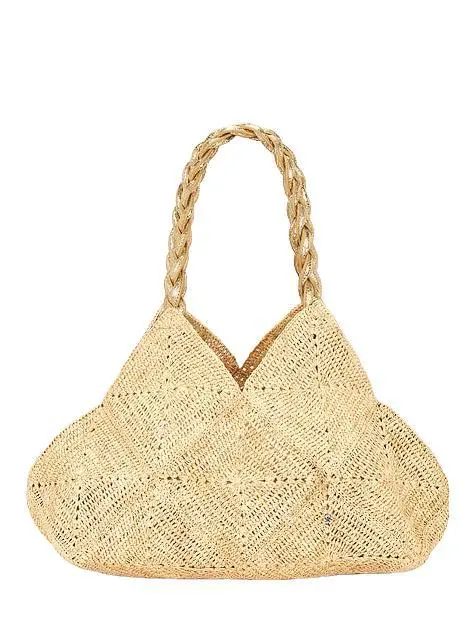 FLORABELLA Foggia Crochet Raffia And Leather Tote Bag - Neutral