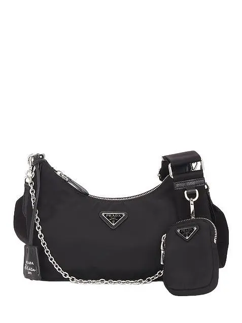 FWRD RENEW Prada Re-edition 2005 Re-nylon Shoulder Bag - Black