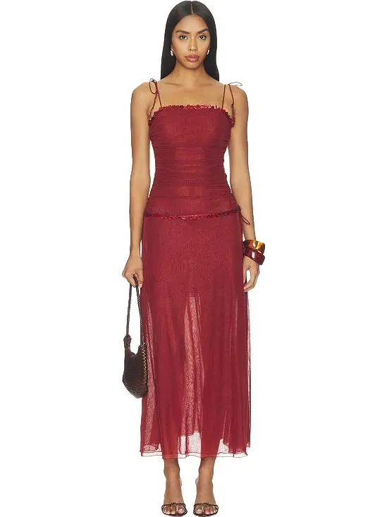 Free People Pearl Drift Maxi Dress - Red