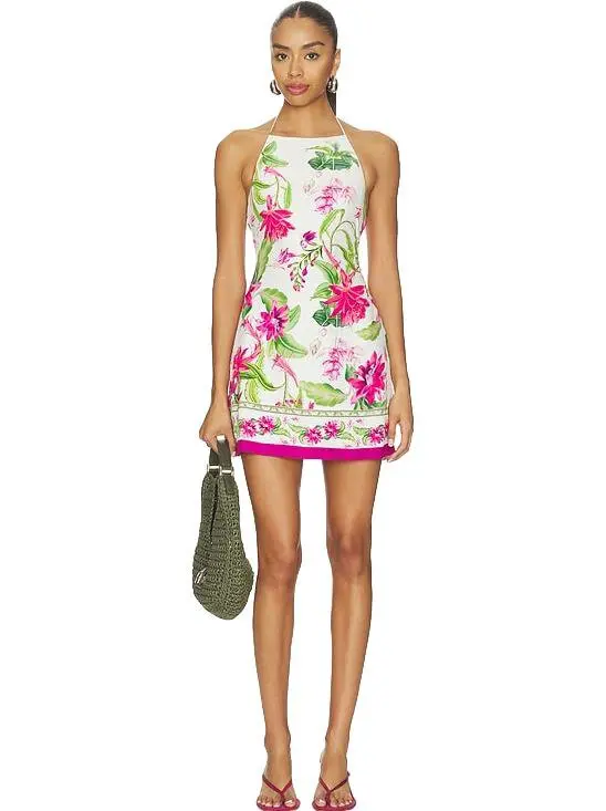 Rococo Sand Ruched Bias Mini Dress - Multi