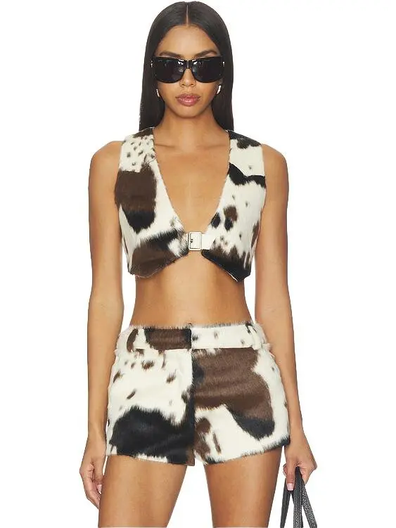 LAMARQUE Pinta Faux Fur Vest - Brown