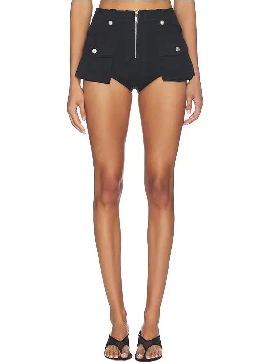 MARKGONG Cargo Fringe Micro Short - Black