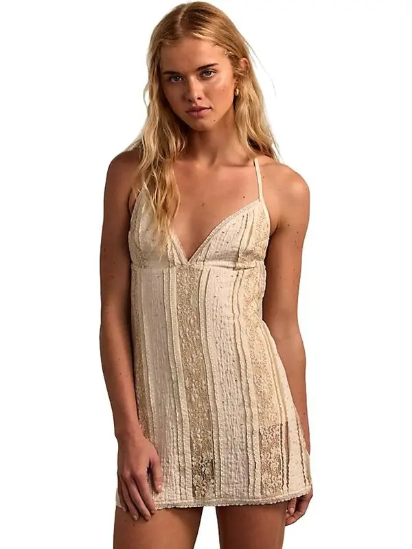 Free People Lost In Cali Bodysuit With Lace And Sequin Embellishments - Tea As Proto