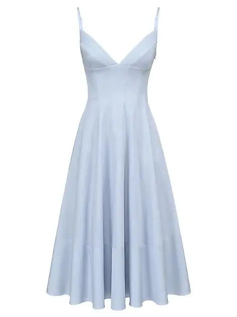 House Of Cb Millie Plunge Neck Midi Dress - Blue