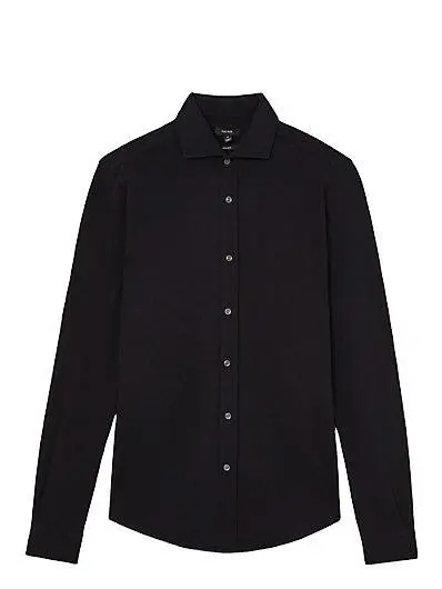REISS Dasilva Long-sleeve Cotton-piqué Shirt - Navy