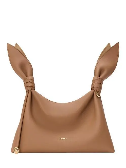 Loewe Scarf Mini Leather Clutch Bag - Mocha