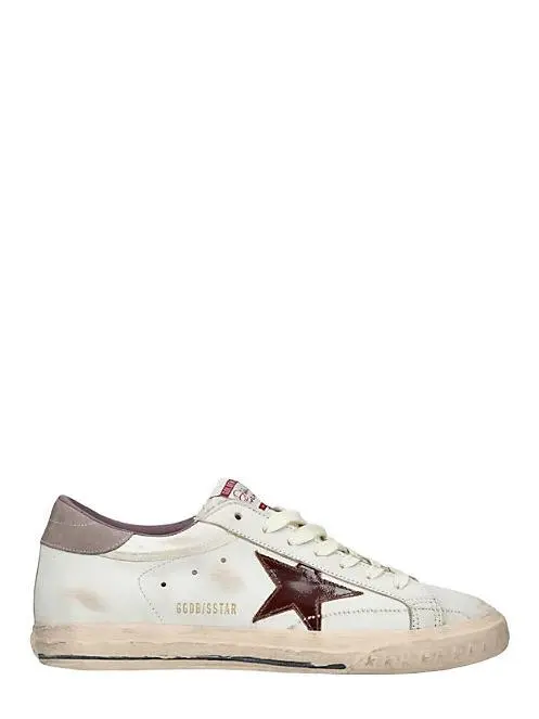 GOLDEN GOOSE Super Star Leather Trainers - White/red