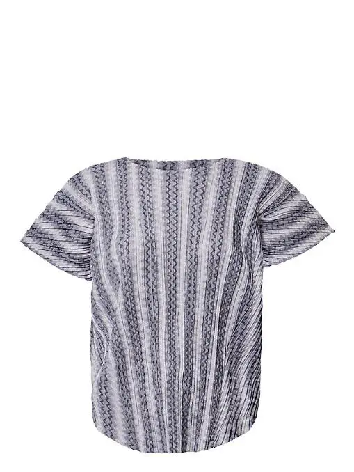 Issey Miyake Zigzag Knit Top - Gray