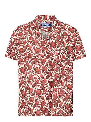 ARRELS BARCELONA Kabak Graphic-print Woven Shirt - Red