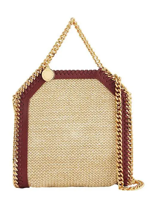 Stella McCartney Falabella Raffia Mini Tote Bag - Natural/cherry