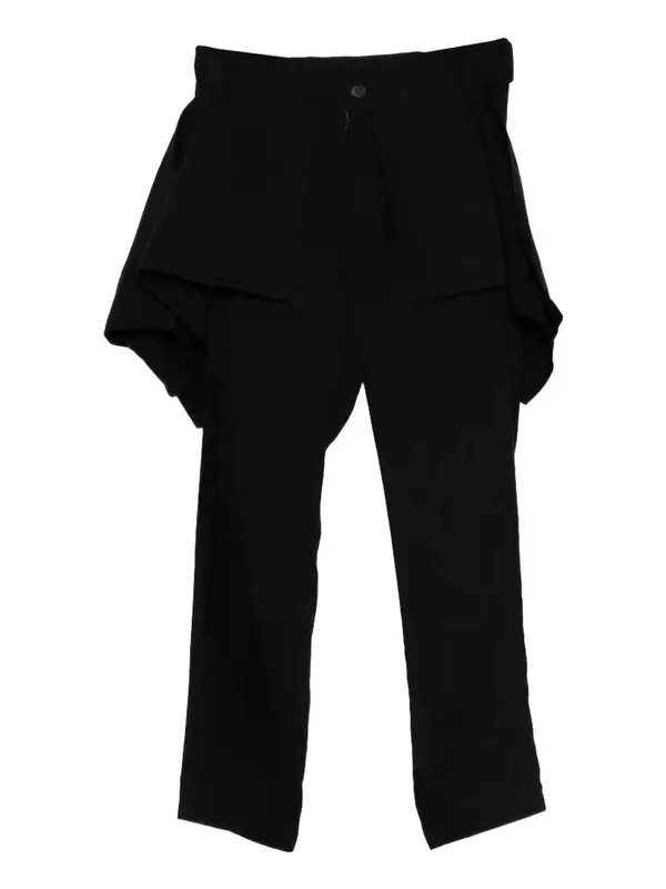 LIMI FEU Draped Layered Trousers - Black