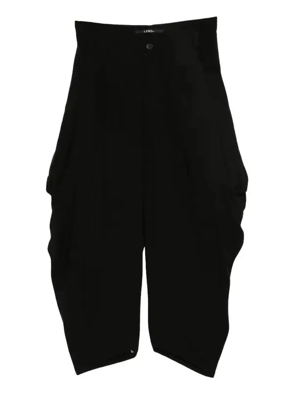 LIMI FEU Draped Detail Trousers - Black