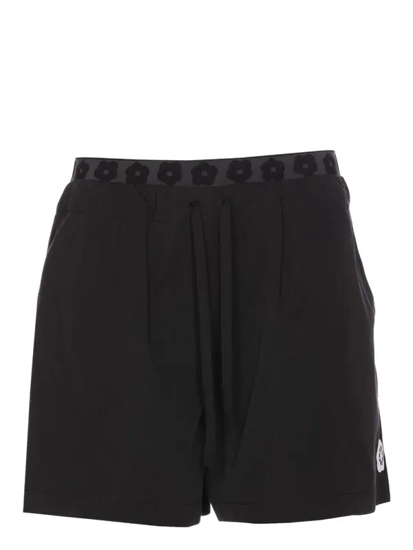 Kenzo Boke Flower Embroidered Drawstring Shorts - Black
