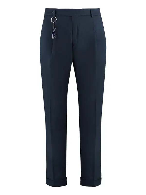 Paul & Shark Tailored Trousers With Detachable Key Holder - Blue