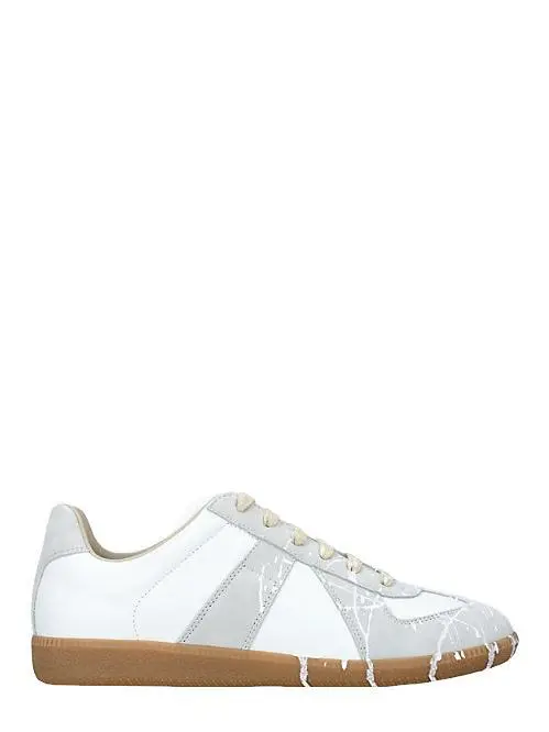 MAISON MARGIELA Replica Paint Leather Trainers - White