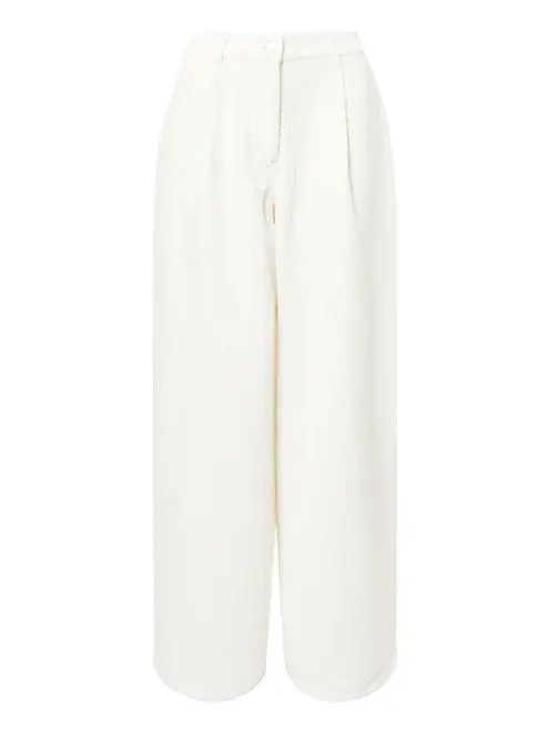 SAMSOE SAMSOE Samsøe Samsøe Pleated Wide-leg Trousers - Egret