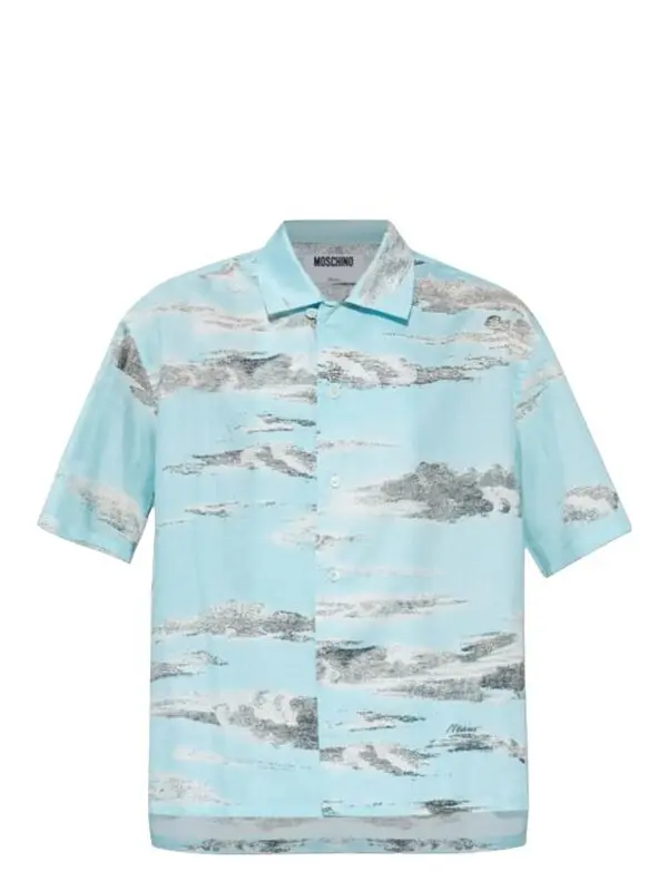 Moschino Graphic Print Short Sleeve Shirt - Blue